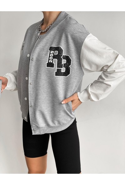 Noa Noa Rebel Baskılı Iki Iplik Kolej Ceket