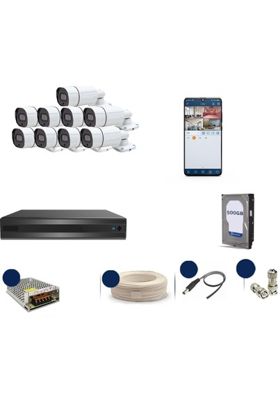 Ladvision LDS-100020003000SET-1 Ahd 1080P 5mp Lens 9'lu Dış Ortam Bullet Kamera Ladvision LDS-100020003000SET-1 Ahd 1080P 5mp Lens 9'lu Dış Ortam Bullet Kamera