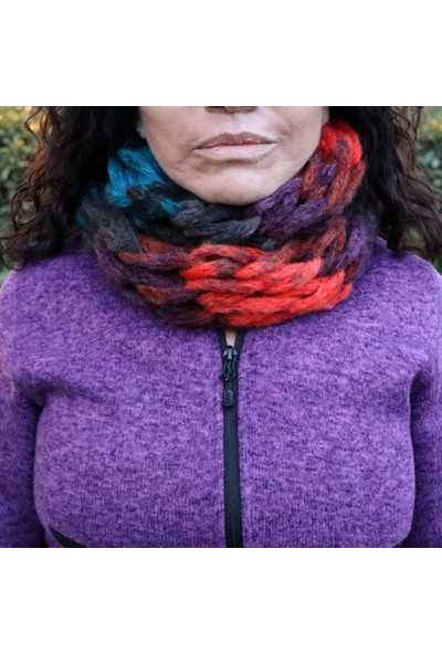 Ronzar Makarna Örgü Boyunluk Kırmızı RMOBK-001