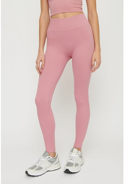 Candybia Kadın Yüksek Bel, Fitilli, Toparlayıcı Kaşkorse Örme Fuşya Tayt