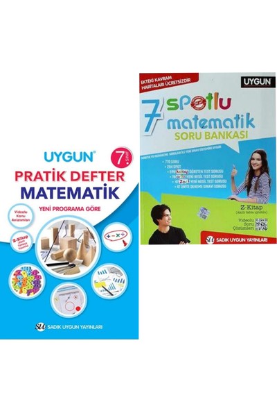 Sadık Uygun Yayınları 7. Sınıf Matematik Spotlu Soru Bankası + 7. Sınıf Matematik Pratik Defter Sadık Uygun Yayınları 7. Sınıf Matematik Spotlu Soru Bankası + 7. Sınıf Matematik Pratik Defter