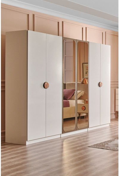 Kelebek Mobilya Kelebek Levana 6 Kapaklı Dolap Kelebek Mobilya Kelebek Levana 6 Kapaklı Dolap