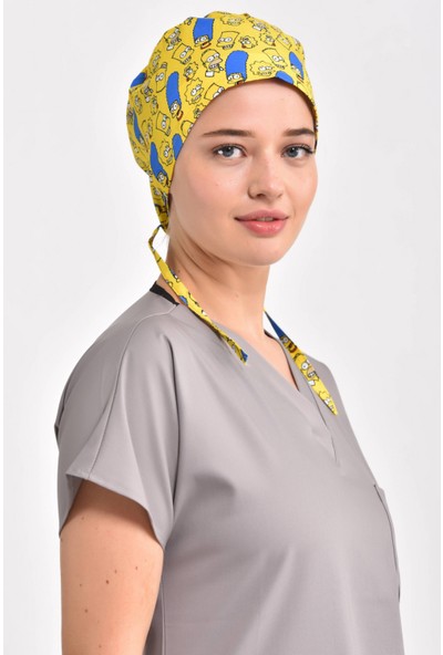 Owlet Medikal Simpsonlar Desenli Cerrahi Hemşire Doktor Bone