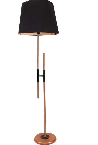 Felix Bakır Lambader Altıgen Siyaha-Bakır Abajurlu