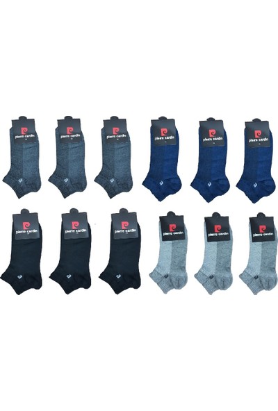 Pierre Cardin 12 Çift Erkek Pamuk Patik Çorap