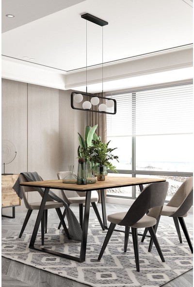 Kelebek Mobilya Kelebek Piena Sabit Masa (180*95 Cm) Kelebek Mobilya Kelebek Piena Sabit Masa (180*95 Cm)