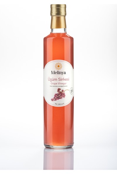 Melinya Doğal Fermente Üzüm Sirkesi 500 ml Cam Şişe Melinya Doğal Fermente Üzüm Sirkesi 500 ml Cam Şişe