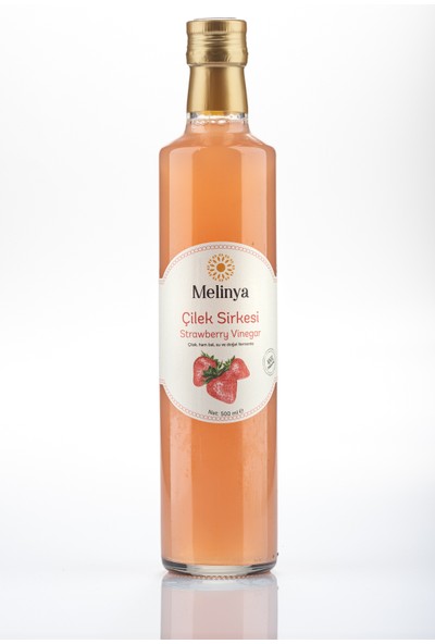 Melinya Doğal Fermente Çilek Sirkesi 500 ml Cam Şişe Melinya Doğal Fermente Çilek Sirkesi 500 ml Cam Şişe