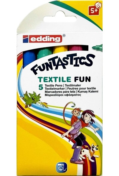 Edding 17 Funtastics Textile Fun Çocuklar Için Kumaş Boyama Kalemi 5'li Set Karışık Edding 17 Funtastics Textile Fun Çocuklar Için Kumaş Boyama Kalemi 5'li Set Karışık