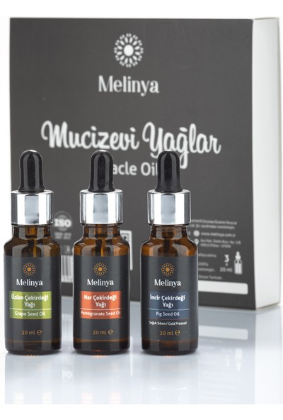 Melinya Soğuk Sıkım ( Soğuk Pres ) Incir Çekirdeği Yağı 20 Ml,nar Çekirdeği Yağı 20 Ml, Üzüm Çekirdeği Yağı 20 ml 3'lü Set Melinya Soğuk Sıkım ( Soğuk Pres ) Incir Çekirdeği Yağı 20 Ml,nar Çekirdeği Yağı 20 Ml, Üzüm Çekirdeği Yağı 20 ml 3'lü Set