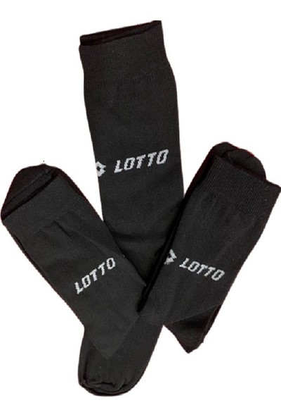Lotto 3'lü Siyah Pamuklu Kısa Antrenman Çorabı LM9812