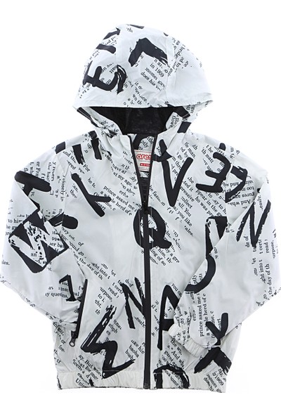 Aressy Baskı Detaylı Kapüşonlu Erkek Yağmurluk