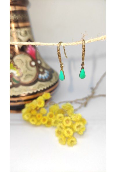 Still Otantik Yeşil Damla Mine Küpe Still Otantik Yeşil Damla Mine Küpe