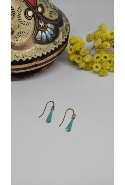 Still El Yapımı Damla Mine Küpe Turkuaz Still El Yapımı Damla Mine Küpe Turkuaz