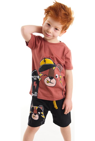Denokids Kaykay Erkek Çocuk T-Shirt Şort Takım