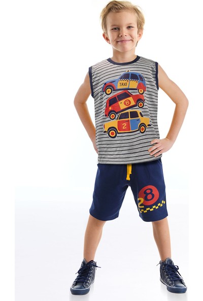 Denokids Taksi T-Shirt Erkek Çocuk Şort Takım Denokids Taksi T-Shirt Erkek Çocuk Şort Takım