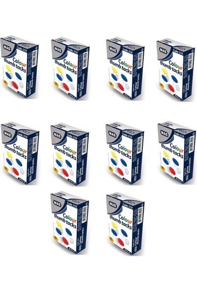 Mas 310 Renkli Raptiye ( Pvc Kaplı ) Beyaz 10 Adet