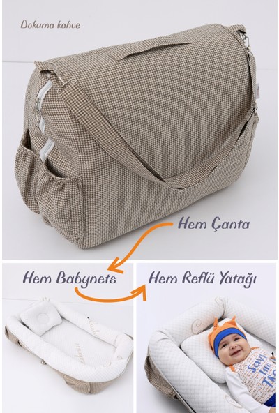 Umaybebek 3n1 Reflü Yatağı, Babynest, Anne Çantası Dokuma Kahve Umaybebek 3n1 Reflü Yatağı, Babynest, Anne Çantası Dokuma Kahve
