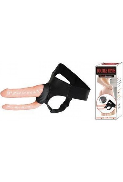Double Peni̇s Içi Boş Belden Bağlamalı Realistik Çatal Pe