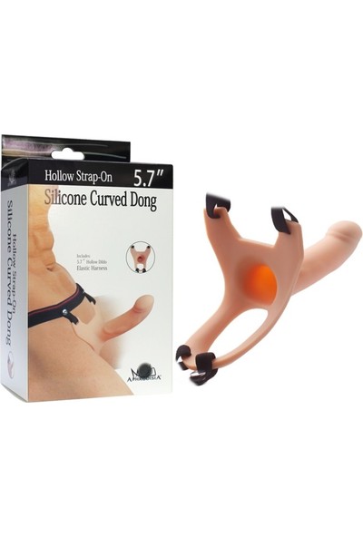 Sens Silicone Curved Dong Içi Boş Belden Bağlamalı penis 14.5 C Sens Silicone Curved Dong Içi Boş Belden Bağlamalı penis 14.5 C