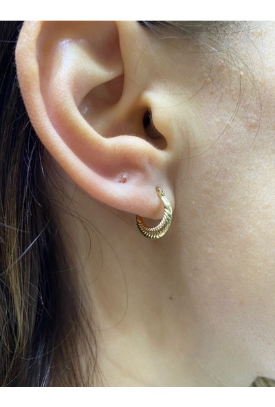 Ruhbaş Pırlanta 14 Ayar Altın Halka Küpe