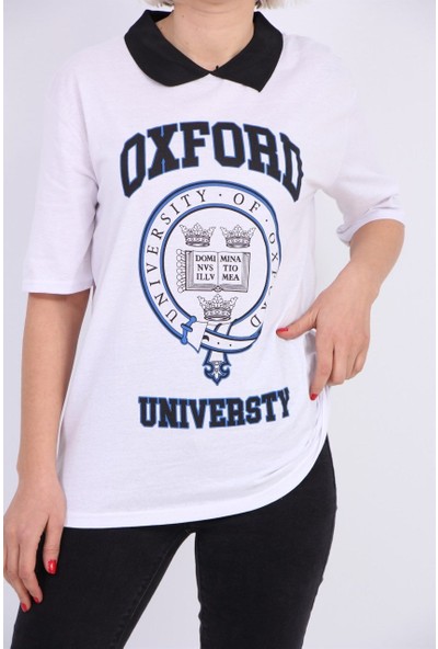 İnobag Gömlek Yaka Oxford Tişört Beyaz