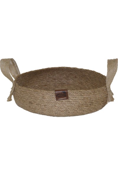 Yavuz Home Kraft Rengi Püskül Kulplu Yuvarlak Ekmek Sepeti 11 x 22 cm