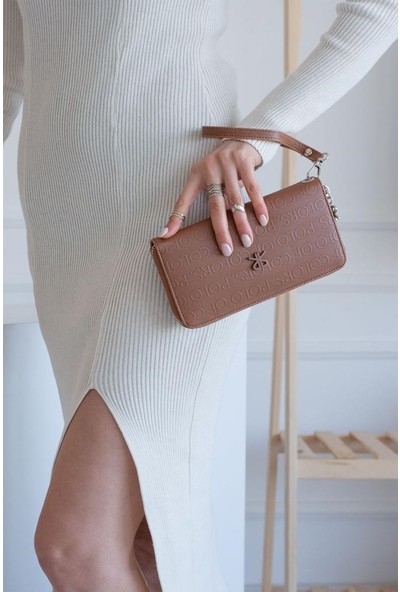 Paul Brand Taba Kadın Büyük Boy Elle Taşıma Askılı Cüzdan HS8008