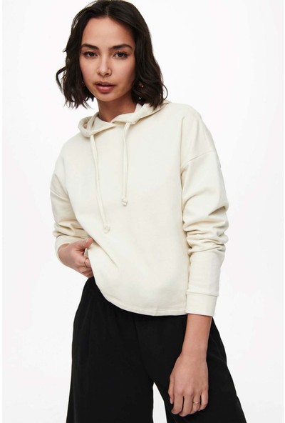 Only 15241103 Kapsonlu Bayan Sweat - Bej
