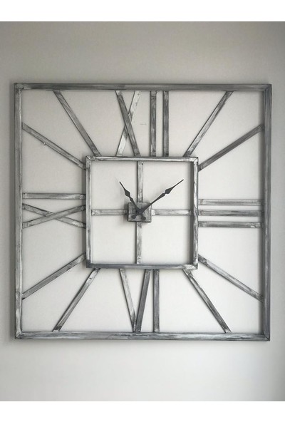 Ferforje 80*80 Metal Duvar Saati