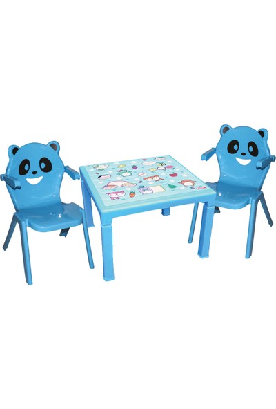 Starmoble Star Panda Kare Çocuk Masa Takımı Ikili