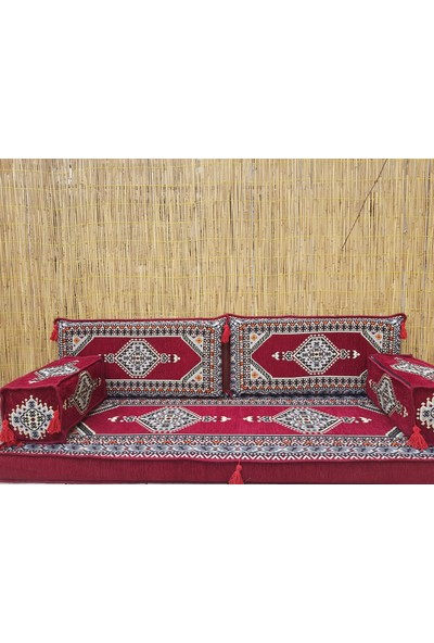 Coton Saraylı Desenli Şark Köşesi Minderi Ikili Sedir Takımı Sünger Dahil Bordo 5 Parça Coton Saraylı Desenli Şark Köşesi Minderi Ikili Sedir Takımı Sünger Dahil Bordo 5 Parça