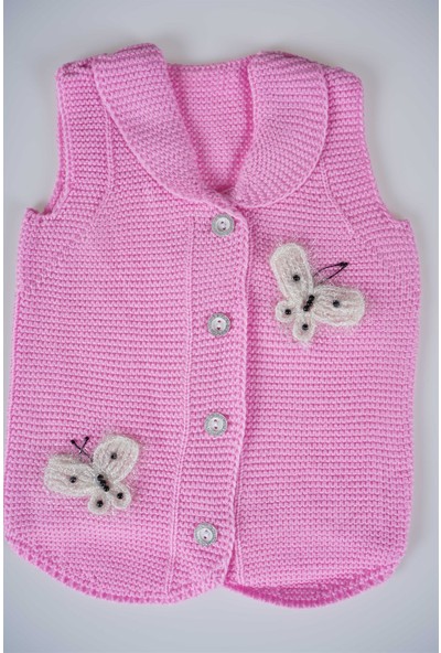 Miniko Kids Yeni Sezon Kız Bebek Düğmeli Örgü Triko Yelek Miniko Kids Yeni Sezon Kız Bebek Düğmeli Örgü Triko Yelek