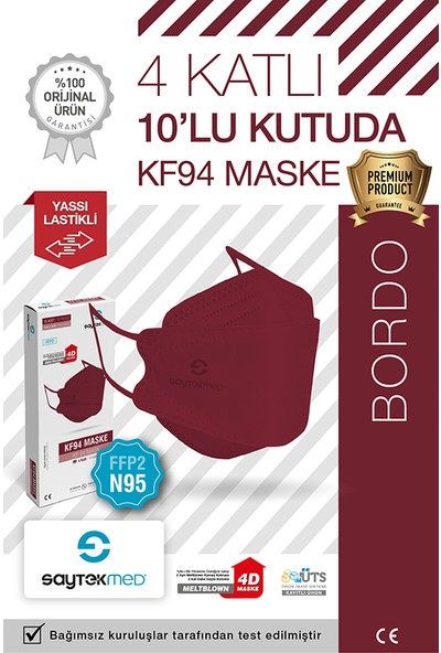 Saytek Med KF94 Maske (10 Adet / 1 Kutu) Saytek Med KF94 Maske (10 Adet / 1 Kutu)