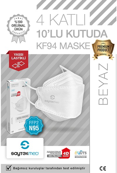 Saytek Med KF94 Maske (10 Adet / 1 Kutu) Saytek Med KF94 Maske (10 Adet / 1 Kutu)