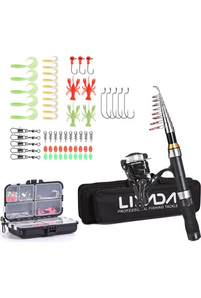 Lixada 2.1m / 2.3m Olta Makarası Combo Kit Takımı - Siyah (Yurt Dışından) Lixada 2.1m / 2.3m Olta Makarası Combo Kit Takımı - Siyah (Yurt Dışından)