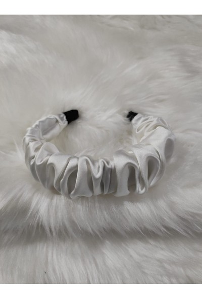 Elvin Aksesuar Saten Büzgülü Taç