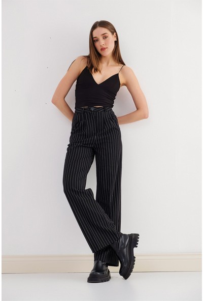 MyLove Çizgili Palazzo Pantolon