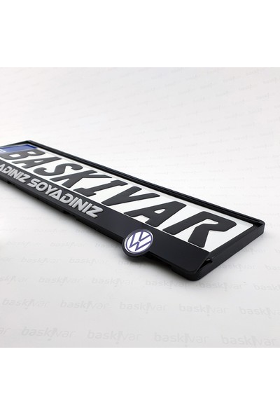 Baskıvar Kişiye Özel Volkswagen Gümüş Logo ve Kabartma Yazılı Plakalık