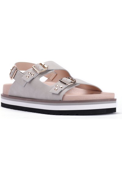 Nine West Denvıo 2fx Gri Kadın Kalın Taban Sandalet