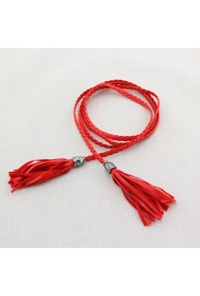 Bayan Örgülü Püskül Bel Kemeri