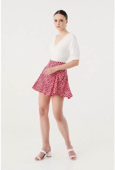 Yonca Desenli Salaş Şort Etek