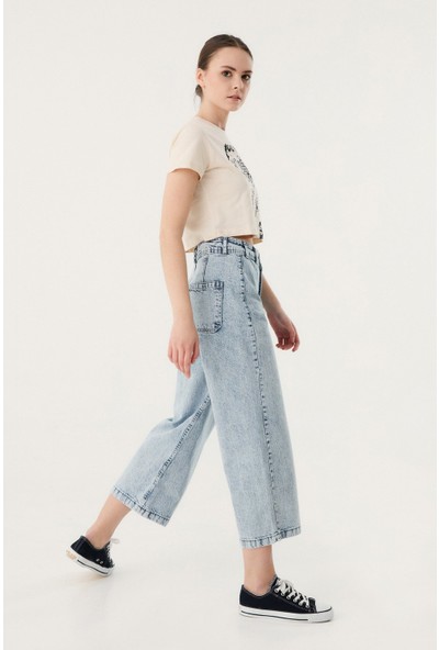 Yüksek Bel Culotte Jean