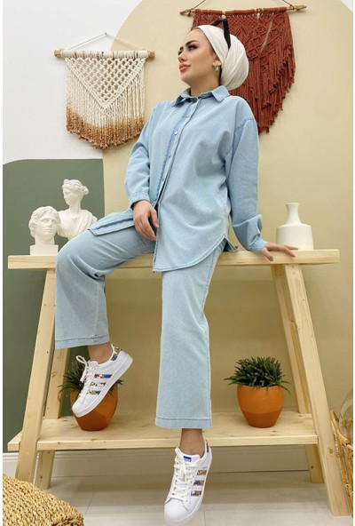 Moda Willow Kadın Tesettür Kot Takım - MW5082