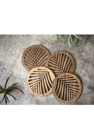 İmpivo 6 Adet Ahşap Bardak Altlığı Seti