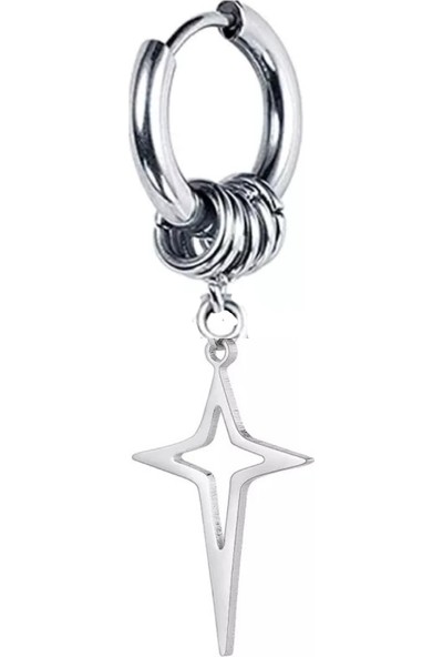Çelik Sallantılı Kuzey Yıldızı Bayan Erkek Küpe Çelik Sallantılı Kuzey Yıldızı Bayan Erkek Küpe