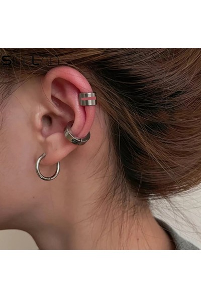 Takıconcept 3'lü Set Ear Cuff Çelik Küpe Seti Takıconcept 3'lü Set Ear Cuff Çelik Küpe Seti