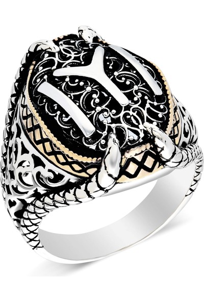 Kayı Boyu Damgalı 925 Ayar Gümüş Erkek Yüzük Kayı Boyu Damgalı 925 Ayar Gümüş Erkek Yüzük