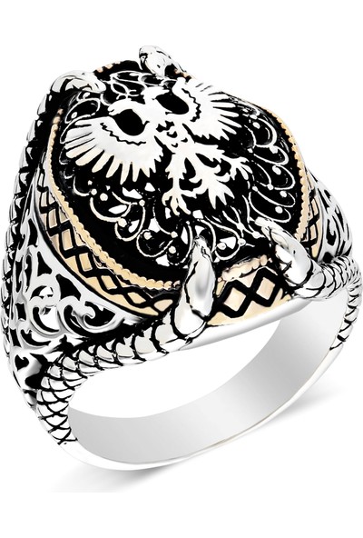 Kartal Motifli 925 Ayar Gümüş Erkek Yüzük Kartal Motifli 925 Ayar Gümüş Erkek Yüzük