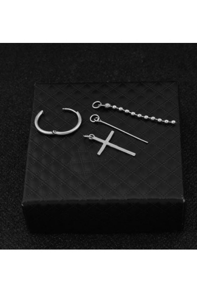 Bts Punk Haç Sallantılı Çelik Küpe (Delikli Kulak Için) Bts Punk Haç Sallantılı Çelik Küpe (Delikli Kulak Için)